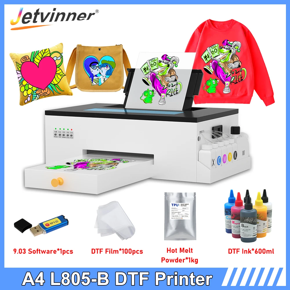 طابعة DTF لطابعة Epson L805 A4 DTF ، طابعة نقل الفيلم مباشرة لسترة الملابس ، طابعة DTF Impresora ...