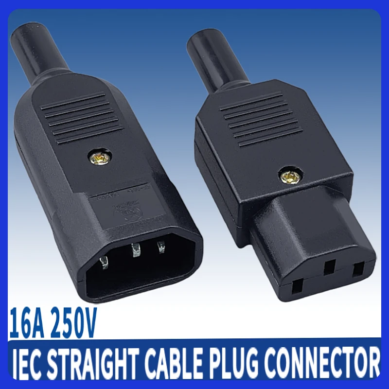 Conector de clavija de Cable recto IEC de 16A, 250V, C13, C14, enchufe ...