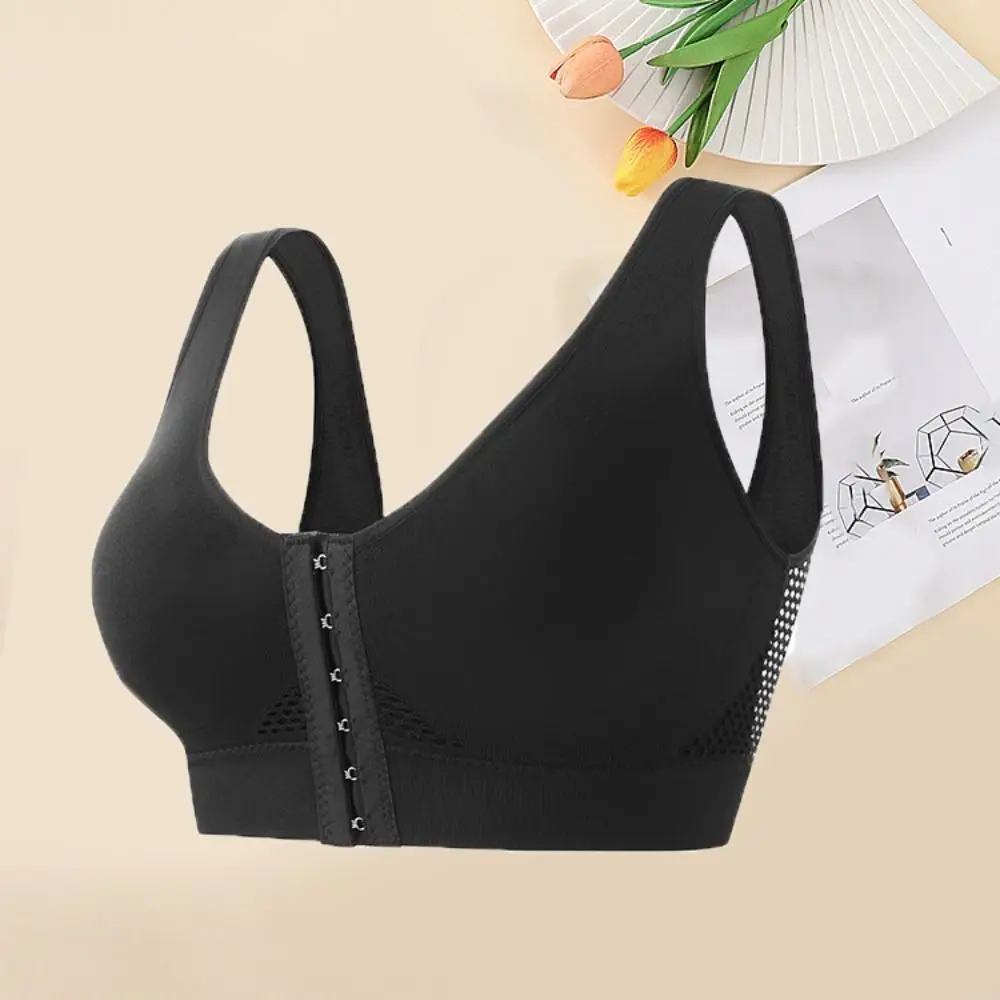 Fashion Front Buckle Wireless Deep V Bra Anti-sagging Underwear Push Up ...