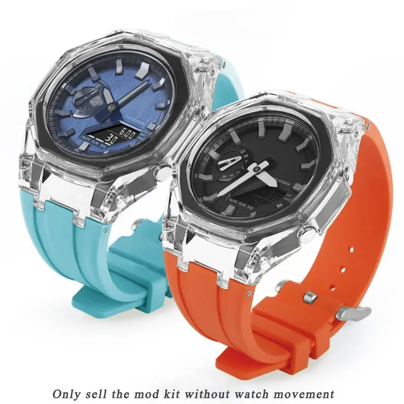 Ga2100-Clear-Jelly-Case-Casioak-Mod-Kit-Rubber-Strap-Transparent-Case ...