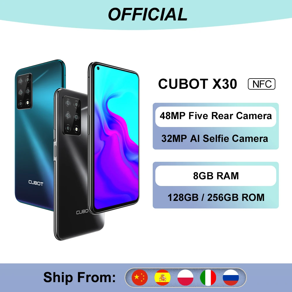 Cubot X30 Smartphone 48MP cinco Cámara 32MP Selfie 6 + 128GB/8GB ...