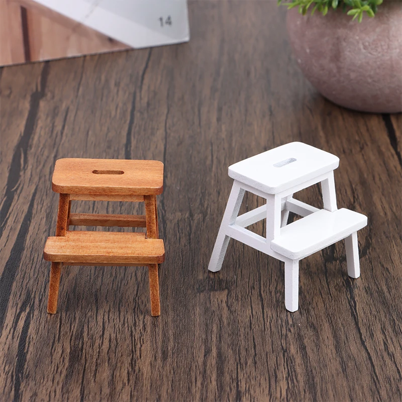 1:12 Dollhouse Miniature Step Stool Square Stool Small Bench Model ...