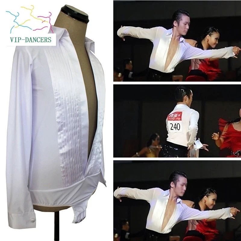 Men-Latin-Dance-Competition-Costume-Black-White-Stage-Wear-Ballroom ...