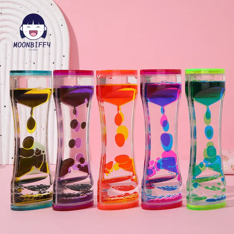 Stress-Toy-Double-Colors-Oil-Hourglass-Liquid-Floating-Motion-Bubbles ...