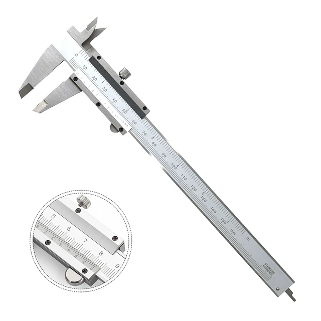 Vernier Caliper 6" 0-150mm Precision 0.02mm Double Scale Rulers Steel ...
