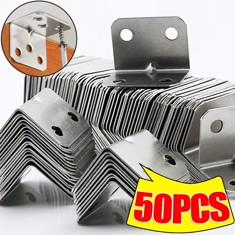 50-10PCS-Universal-Stainless-Steel-Corner-Bracket-90-Degree-Right-Angle ...