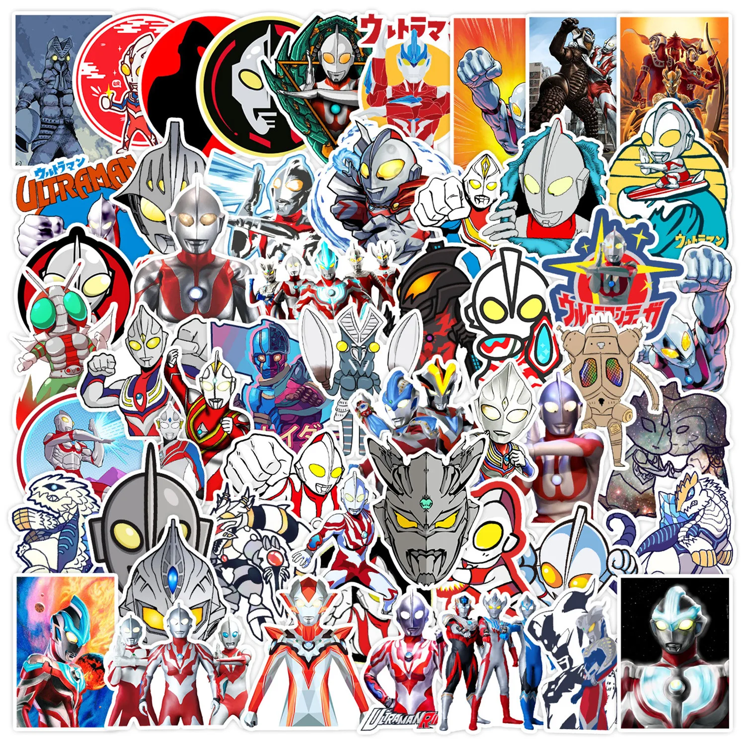 50pcs Ultraman Cartoon Graffiti Sticker DIY Suitcase Skateboard ...