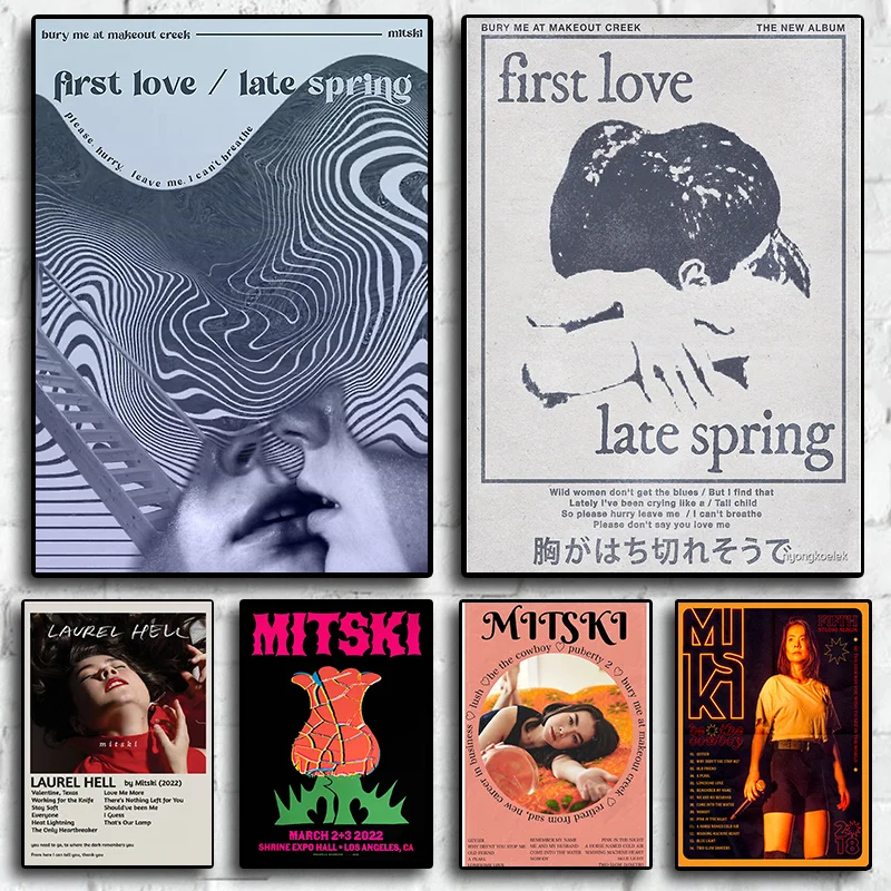 Mitski Music Album First Love Late Spring Retro Posters Canvas Painting and Prints Wall Art ...