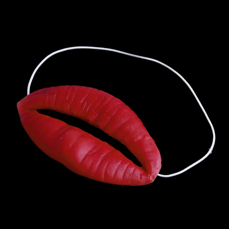 Props Jokes Sausage Red Lips Thick Halloween Funny Horror Latex Mask ...