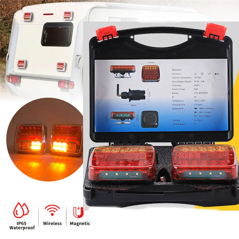 Wireless-LED-Magnetic-Trailer-Tail-Light-Truck-Rear-Light-Signal ...