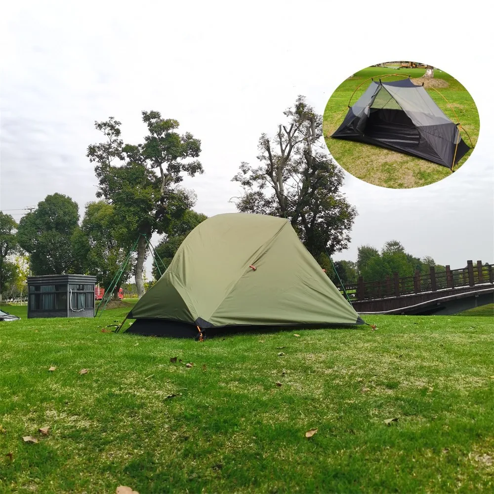 1 Person Ultralight Camping Tent Double Layers Waterproof Outdoor ...