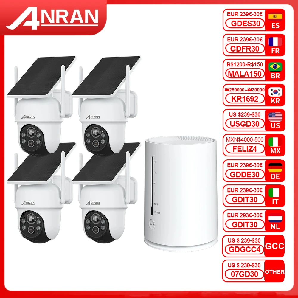 ANRAN-2K-Solar-Battery-Camera-Kit-Outdoor-Wireless-360-PTZ-Surveillance ...