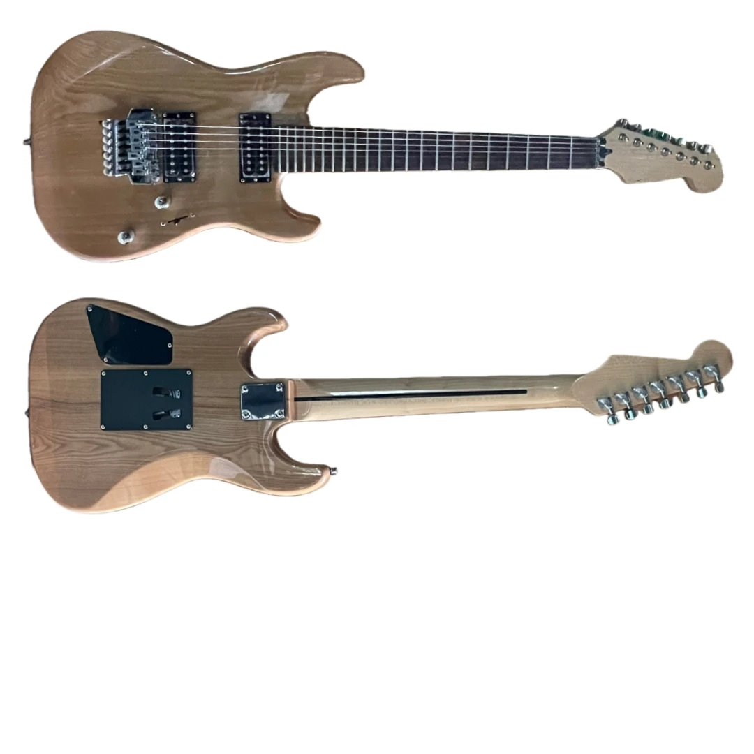 7 string natural guitar, Tremolo floating bridge, ASH wood body ...