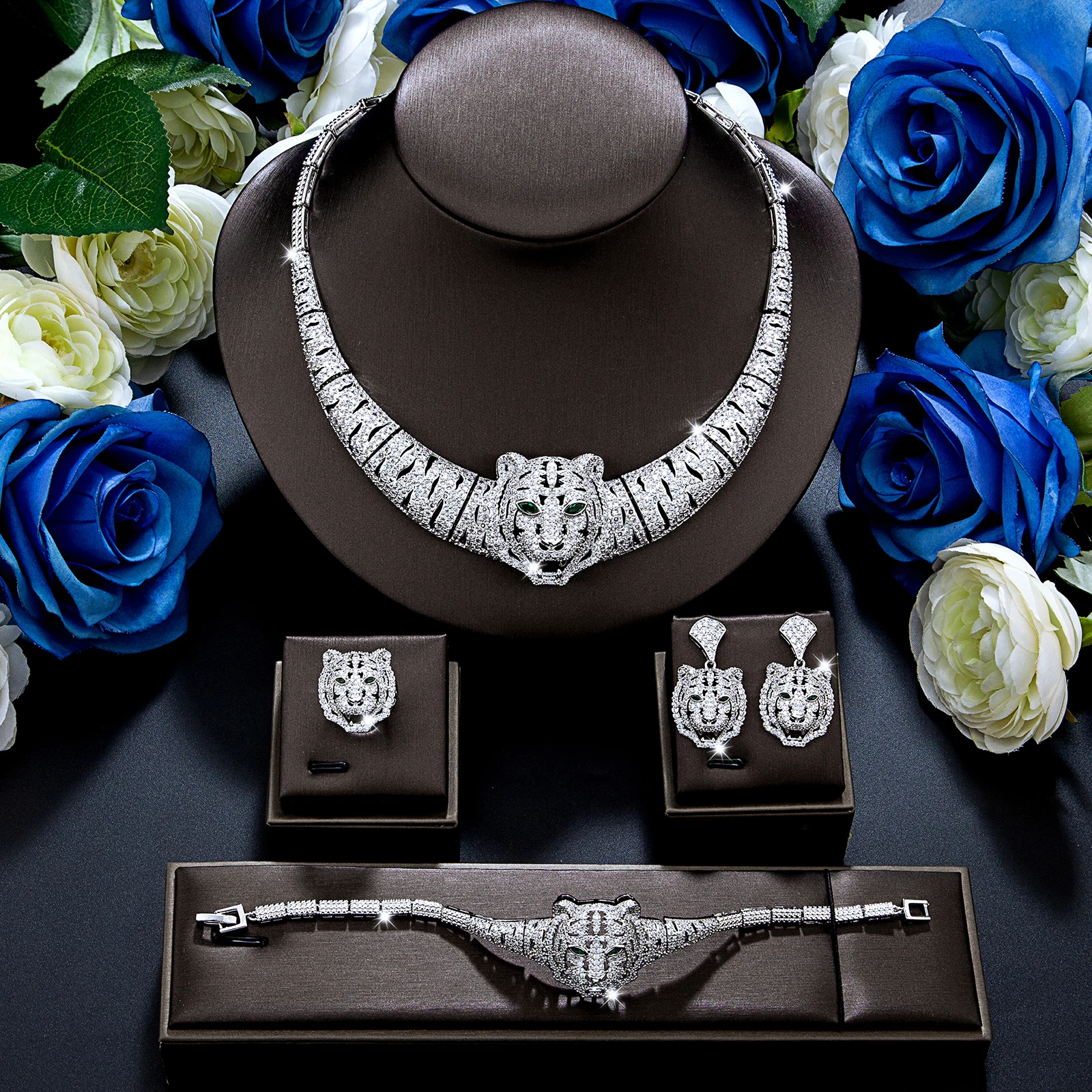 Luxury-4-piece-women-s-bridal-wedding-jewelry-set-cubic-zirconia-party ...