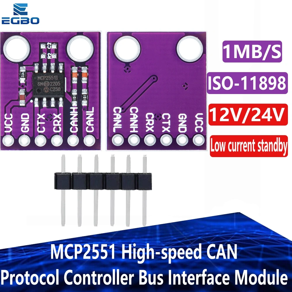 EGBO MCP2551 High-speed CAN Protocol Controller Bus Interface Module ForArduino