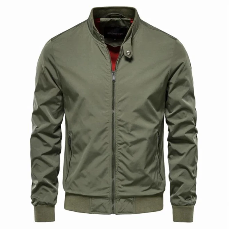 2022 homens sólidos jaquetas de beisebol dos homens marca casual gola bombardeiro jaquetas nova ...