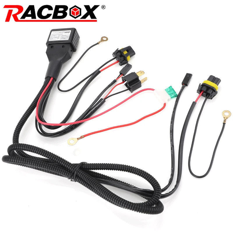 H4-HID-LED-Headlight-Relay-Harness-Wire-1-Lead-2-Lamp-12V-High-Low-Beam ...