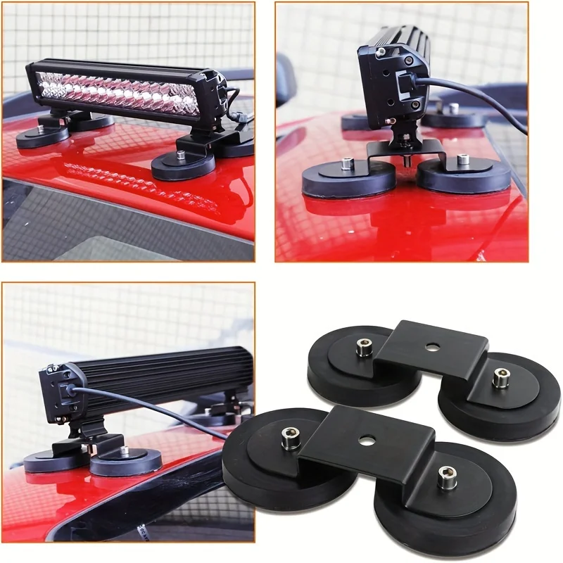 Universal Magnetic LED Light Bar Brackets With Rubber Padding Heavy ...
