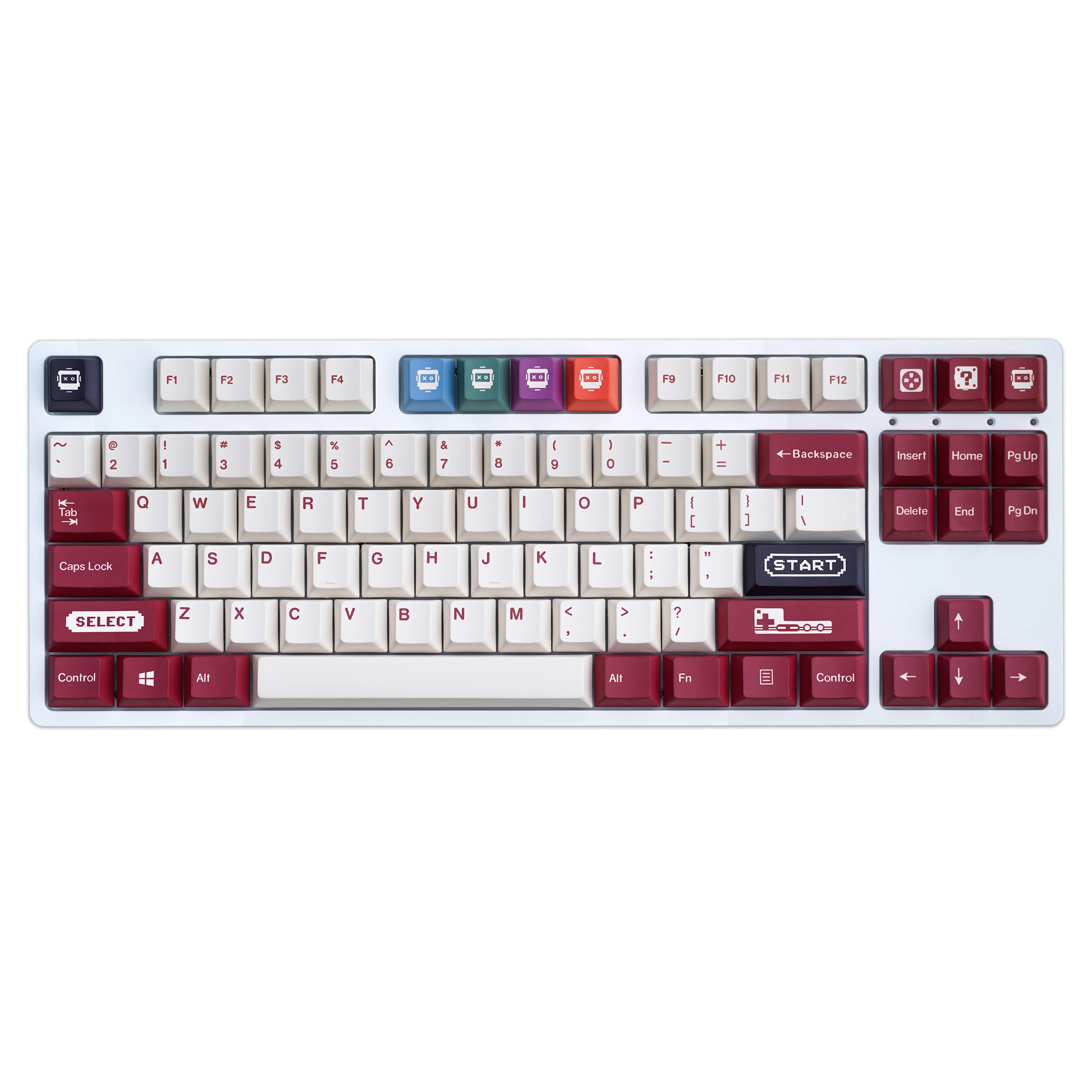 146 Keys/set FC Theme Keycaps Retro Grey White/Red White PBT Dye Subbed ...