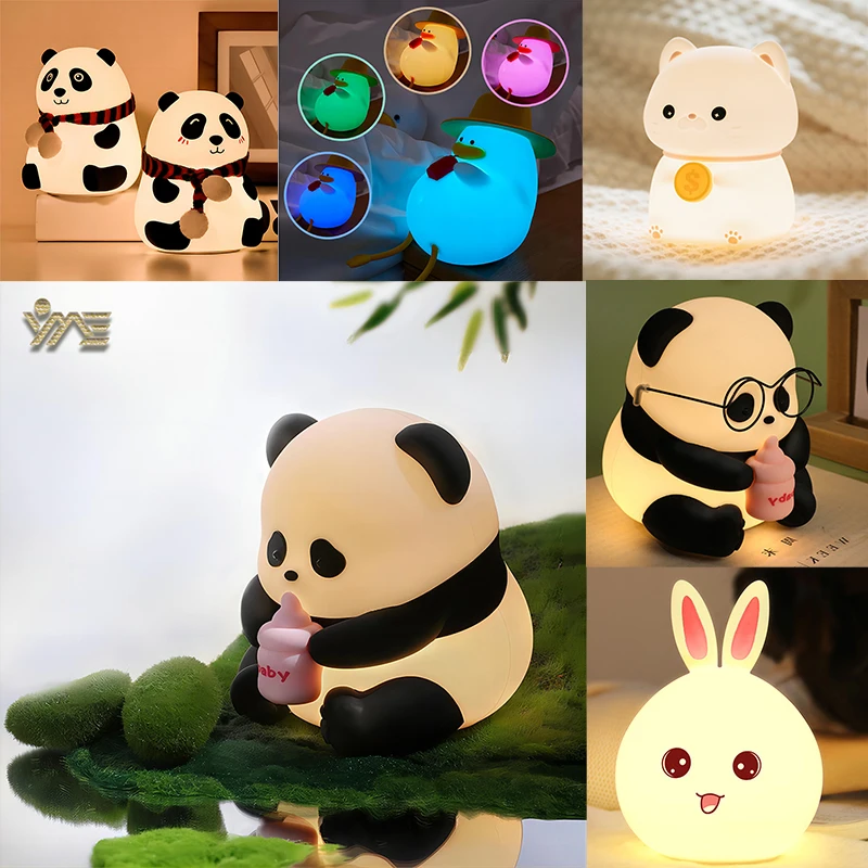 Cute-Panda-Silicone-Lamp-Touch-Sensor-LED-Rechargeable-Bedroom-Lamp ...
