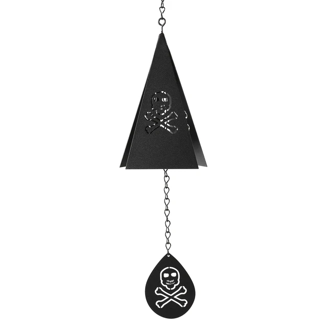 Th Halloween Iron Made Decoration Triangle Wind Chime Pendant1pcsblack ...
