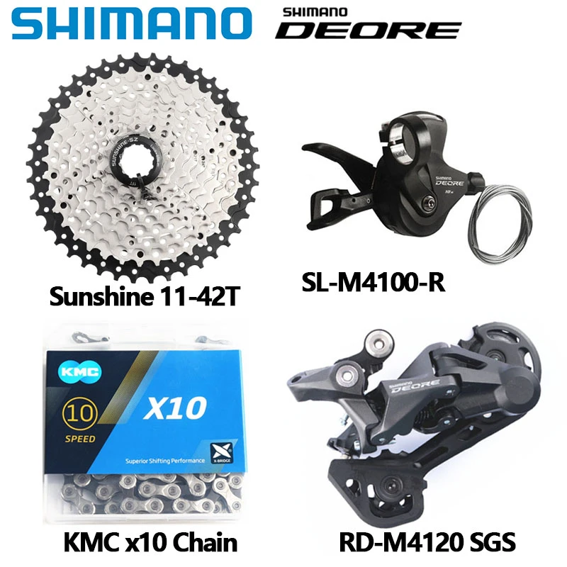 Shimano Deore M4100 10s Groupset M4120 M5120 Rear Derailleur Shifter ...