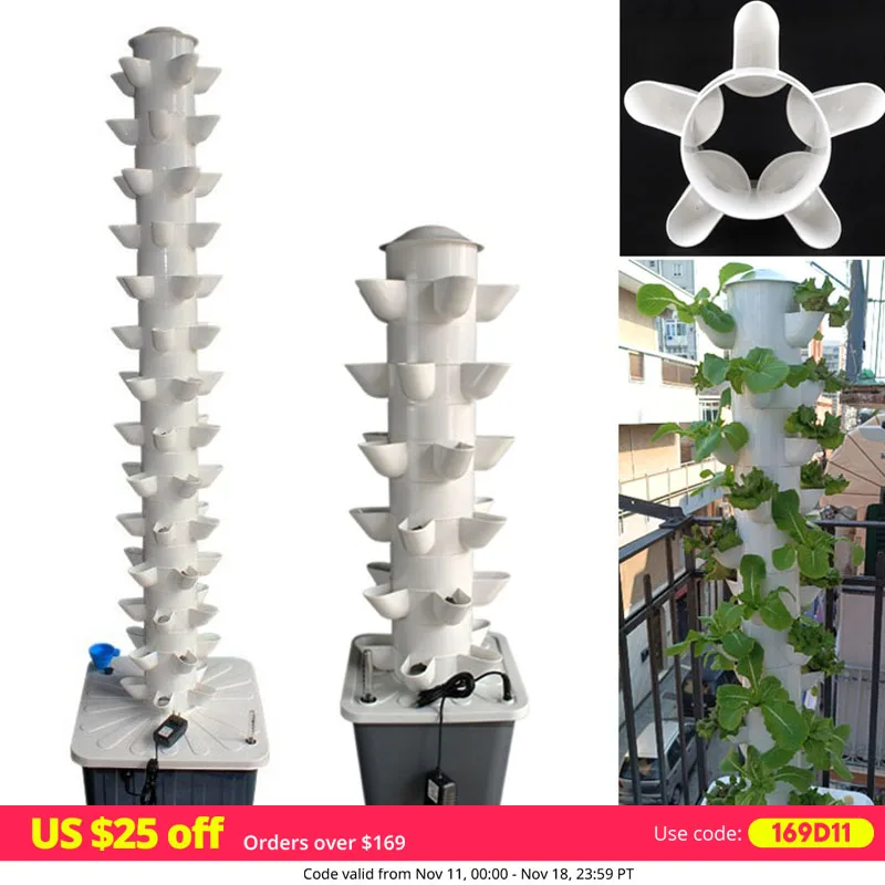 DIY-Vertical-Tower-Planters-With-5Holes-Detachable-PP-Colonization-Cups ...