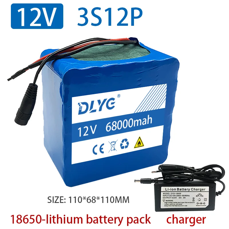 12V-3S12P-Lithium-Battery-Pack-68Ah-for-LED-Inverter-Xenon-Lamp-Solar ...