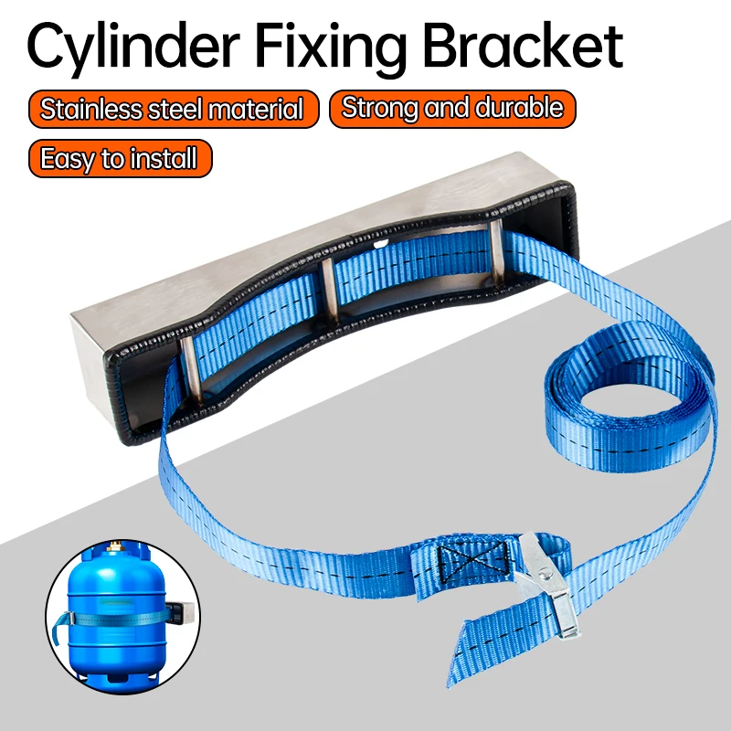 Gas-Cylinder-Bracket-Wall-mounted-Bracket-with-Screws-and-Safety-Strap ...