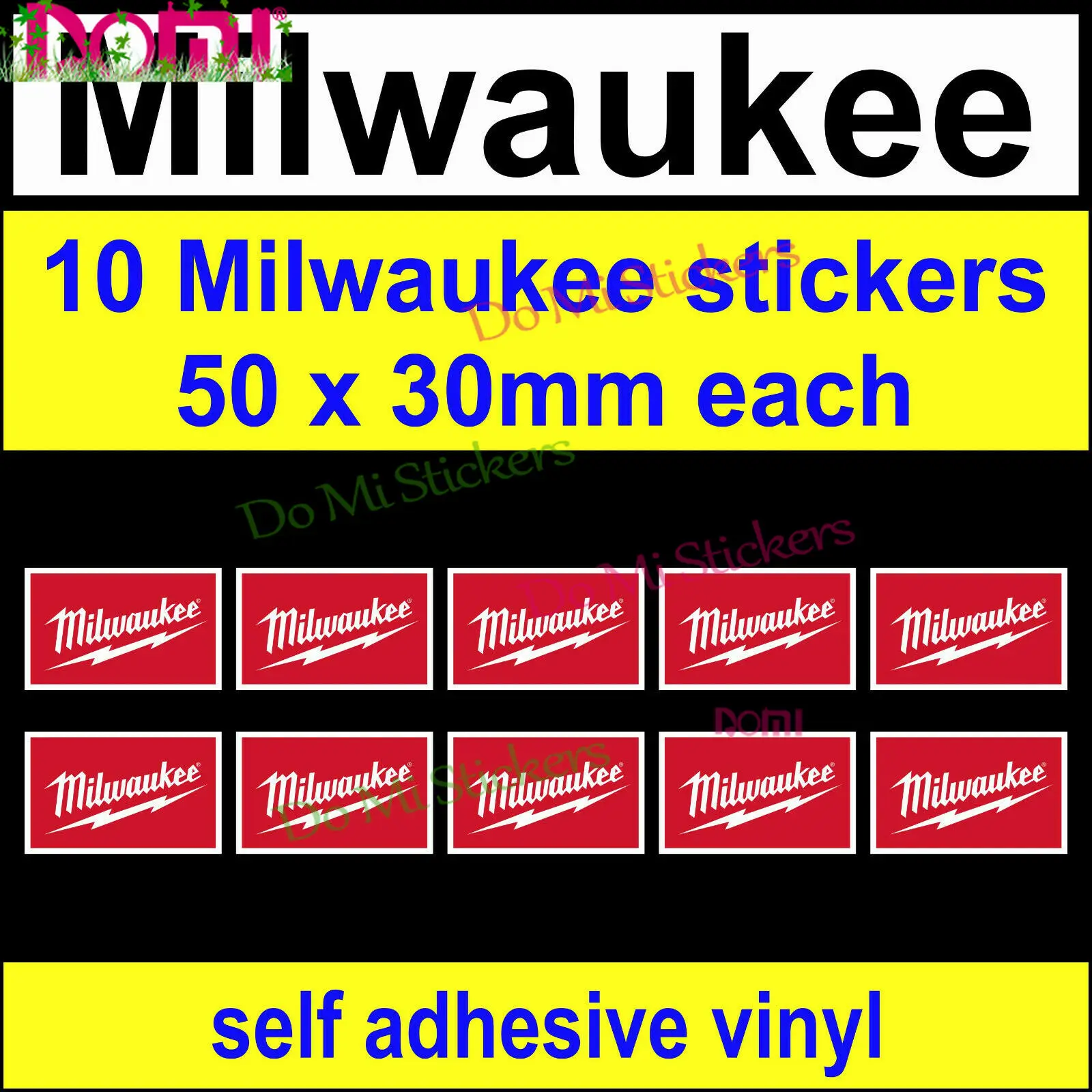 10 Red Milwaukee Tools Motorsport Sponsor Stickers Van Truck Car Decals ...