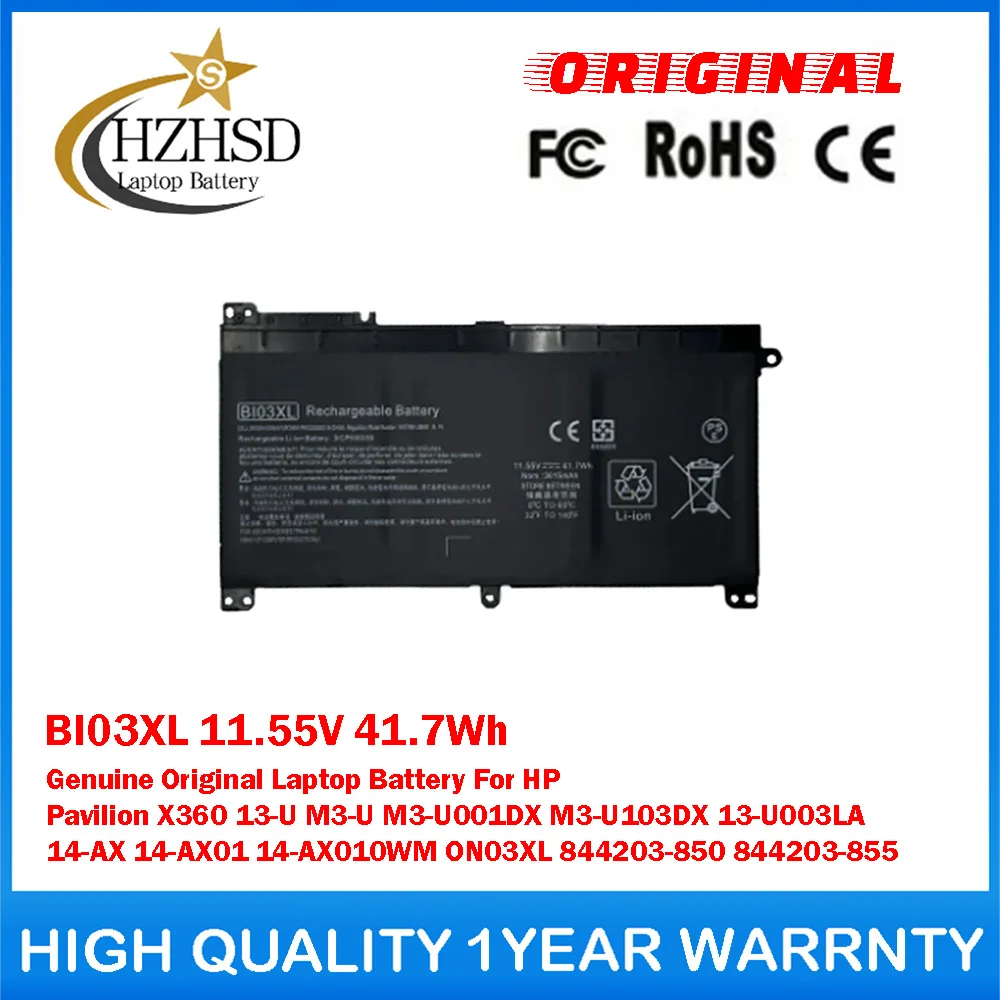 BI03XL 11.55V 41.7Wh Batería original genuina para portátil HP Pavilion ...