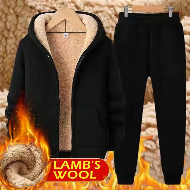 Men-S-Sets-Tracksuit-Men-Lamb-Cashmere-Winter-Wool-Hooded-Sweatshirt ...