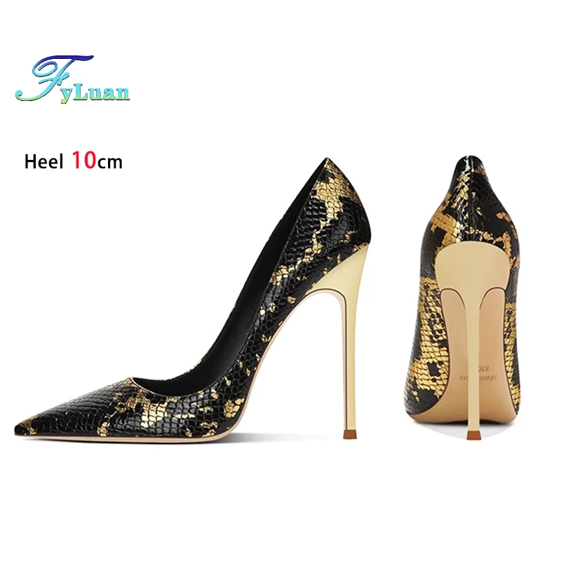 2025 FyLuan European and American Style Women Shoes 6-10cm Snake ...