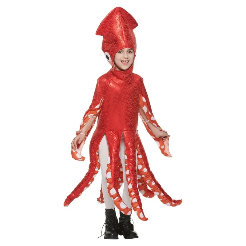 Cute Squid Cosplay Costume Adorable Sea Creature Cos Pajama Onesie Boys ...