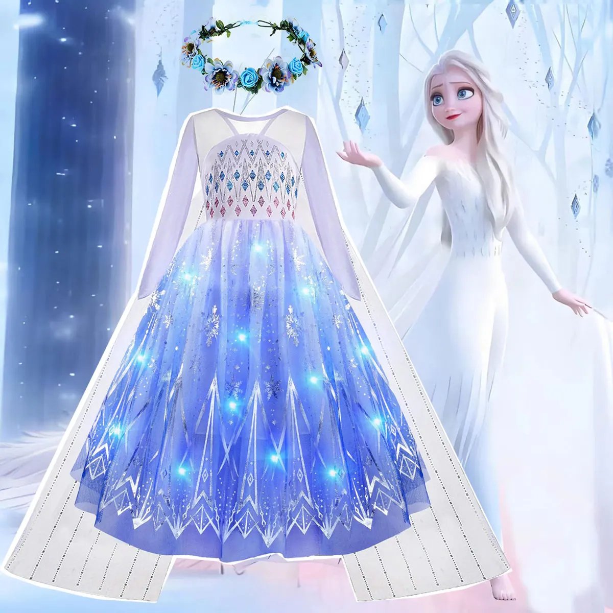 Disney-2024-Halloween-Carnival-Frozen-Little-Girls-Princess-Dress-Snow ...