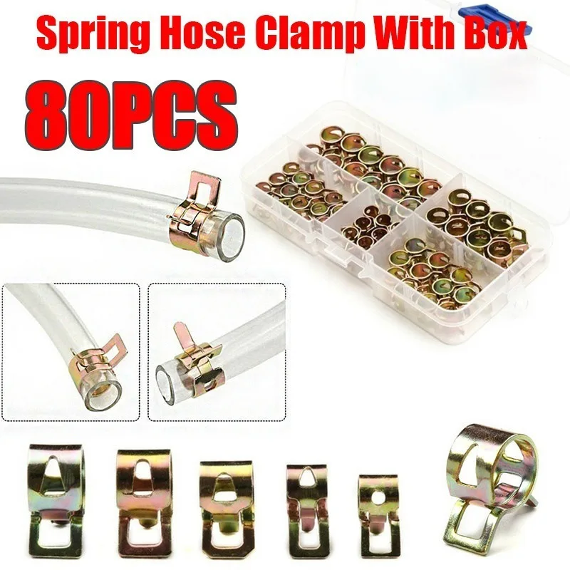 80Pcs 6/7/8/9/10Mm For Choose Fuel Spring Clip Vacuum Silicon Hose ...