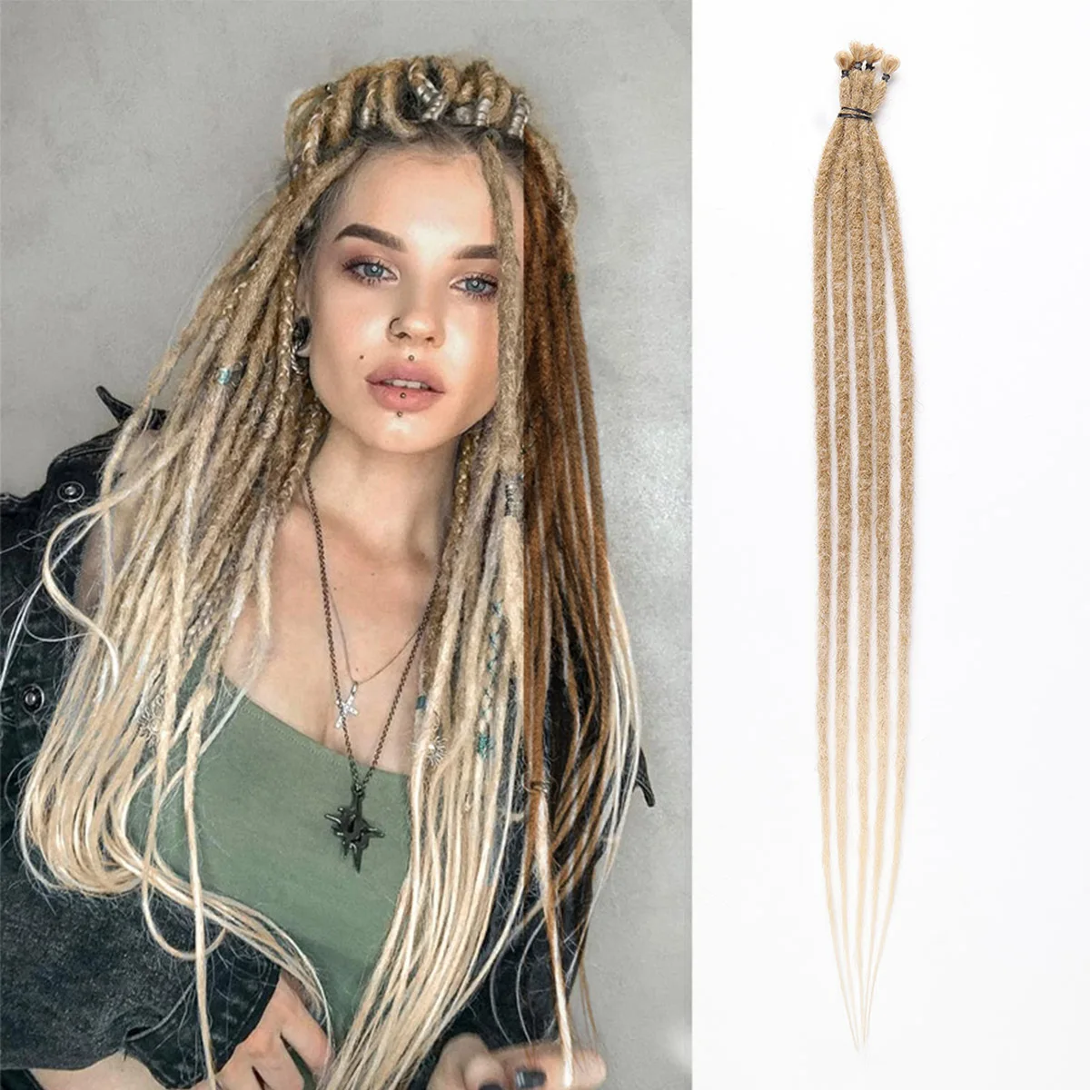 24-Inch-Synthetic-Dreadlock-Extensions-5-Strands-Hippie-Dreads-Ombre ...