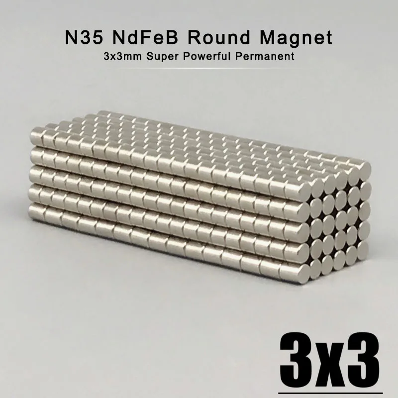 100-5000Pcs-3x3-Mini-Small-Round-Magnets-N35-3mm-3mm-Neodymium-Magnet ...