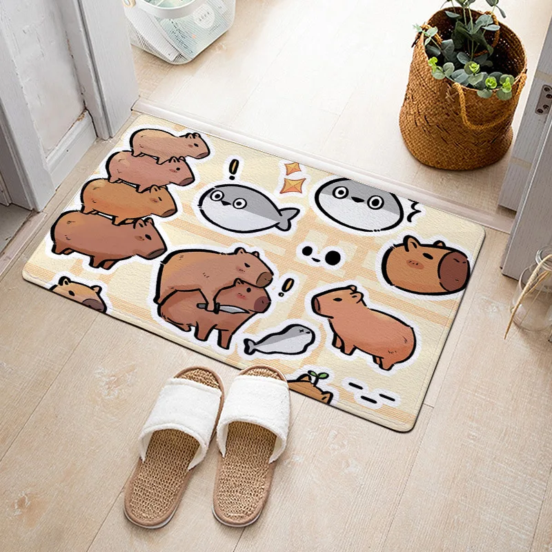 Cartoon-Cute-Capibala-Floor-Mat-Household-Short-Pile-Carpet-Bathroom ...