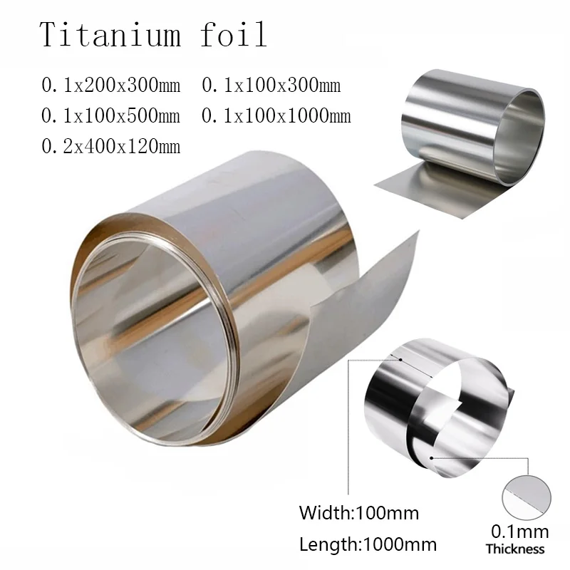 1pc-0-1mmx100-200mmx300-500-1000mm-Gr2-Titanium-Foil-Silver-Thin-Ti ...