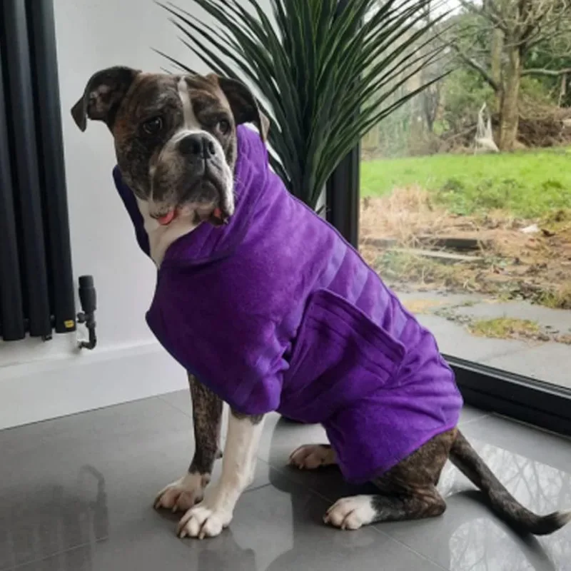 Multi-functional Pet Grooming Towel Robe Absorbent Microfiber Bathrobe ...