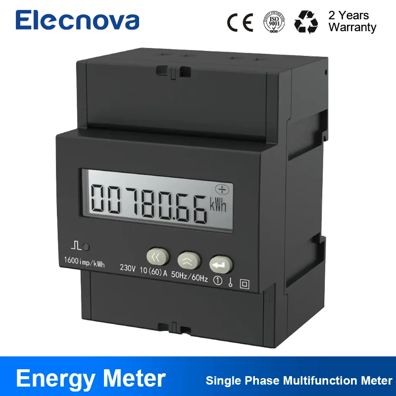 Single-Phase-Electronic-Energy-Meter-Solar-Power-RS485-DIN-Rail-LCD ...