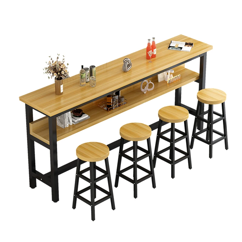 Double bar table long table restaurant window against the wall narrow ...
