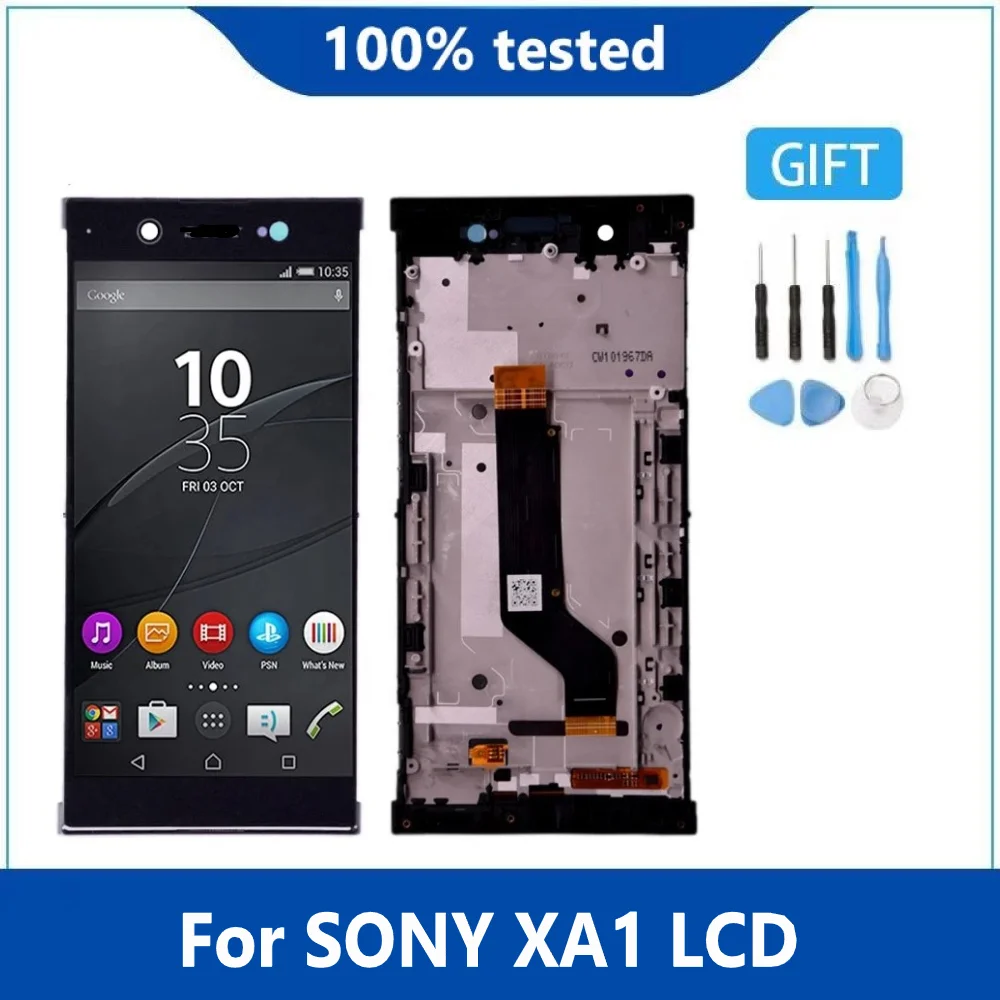 5.0 "display original para sony xperia xa1 lcd tela de toque com quadro lcd para sony xperia xa1 ...