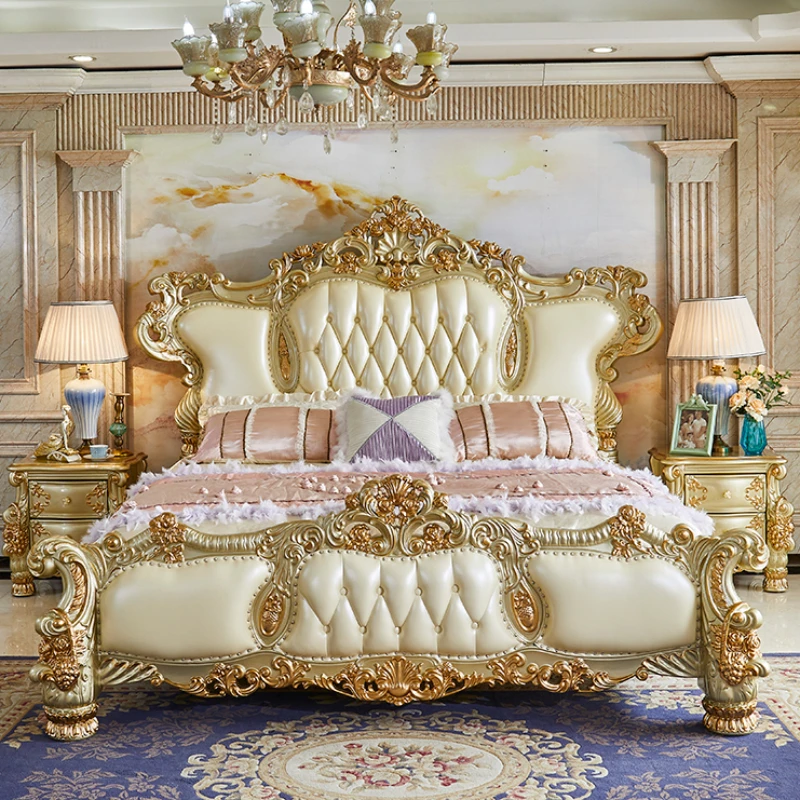 European-Pretty-King-Size-Bed-Carved-Princess-Villa-Luxury-Beds-Modern ...