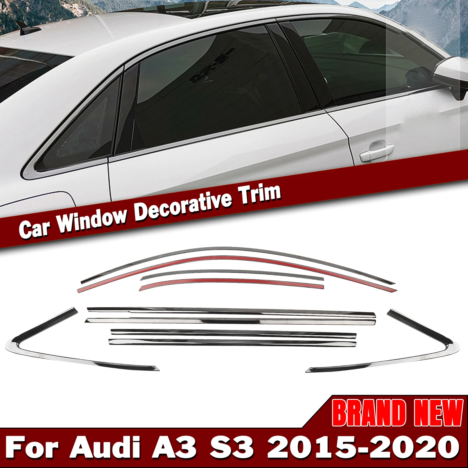 Car-Exterior-Door-Window-Trim-Strip-For-Audi-A3-S3-Sedan-2015-2020 ...