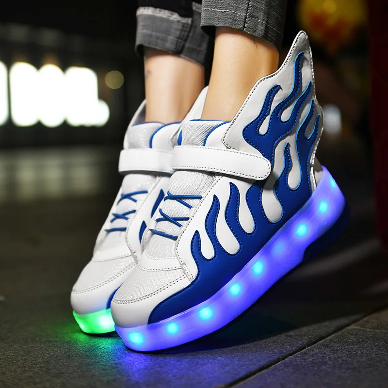 Chaussures-de-patin-roulettes-LED-pour-enfants-chargement-USB-aile-de ...