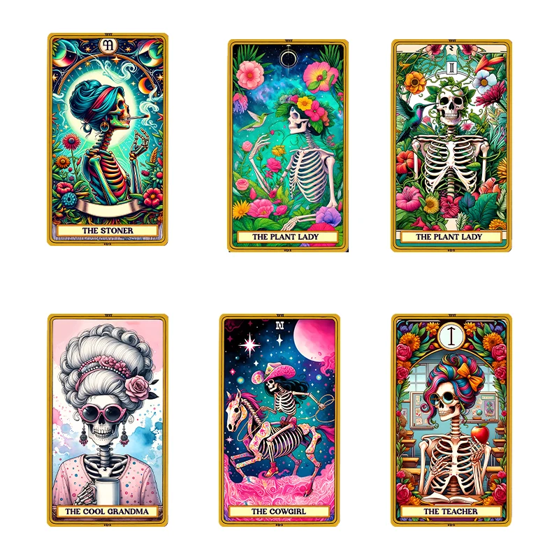 Tarot Card Skull DTF Transfer Paches For T Shirt Fashion Womne Iron On ...