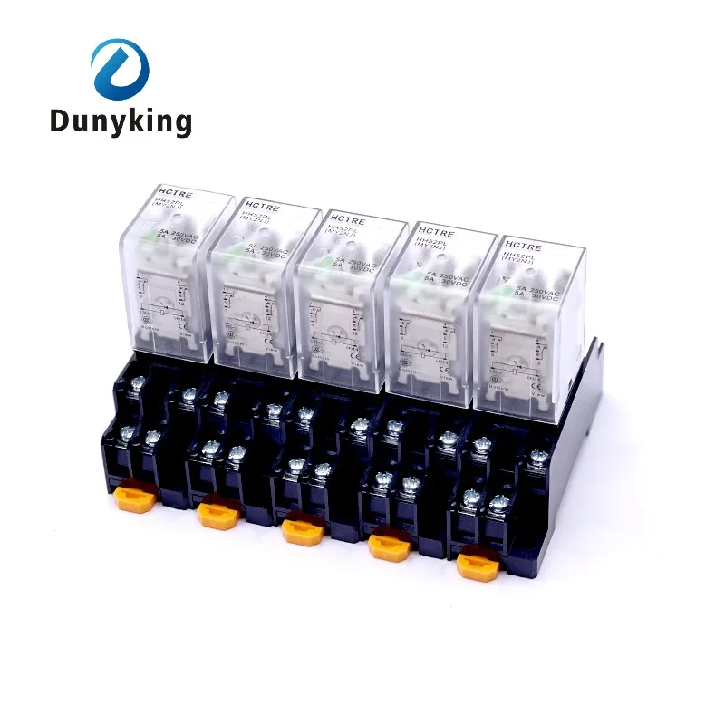 5pcs MY2P HH52P MY2NJ 12V 24V DC / 110V 220V AC coil general purpose DPDT micro mini relay with ...