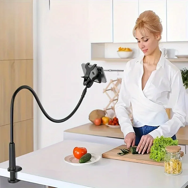 Phone-Clip-on-Stand-Holder-with-Grip-Flexible-Long-Arm-Gooseneck-Lazy ...